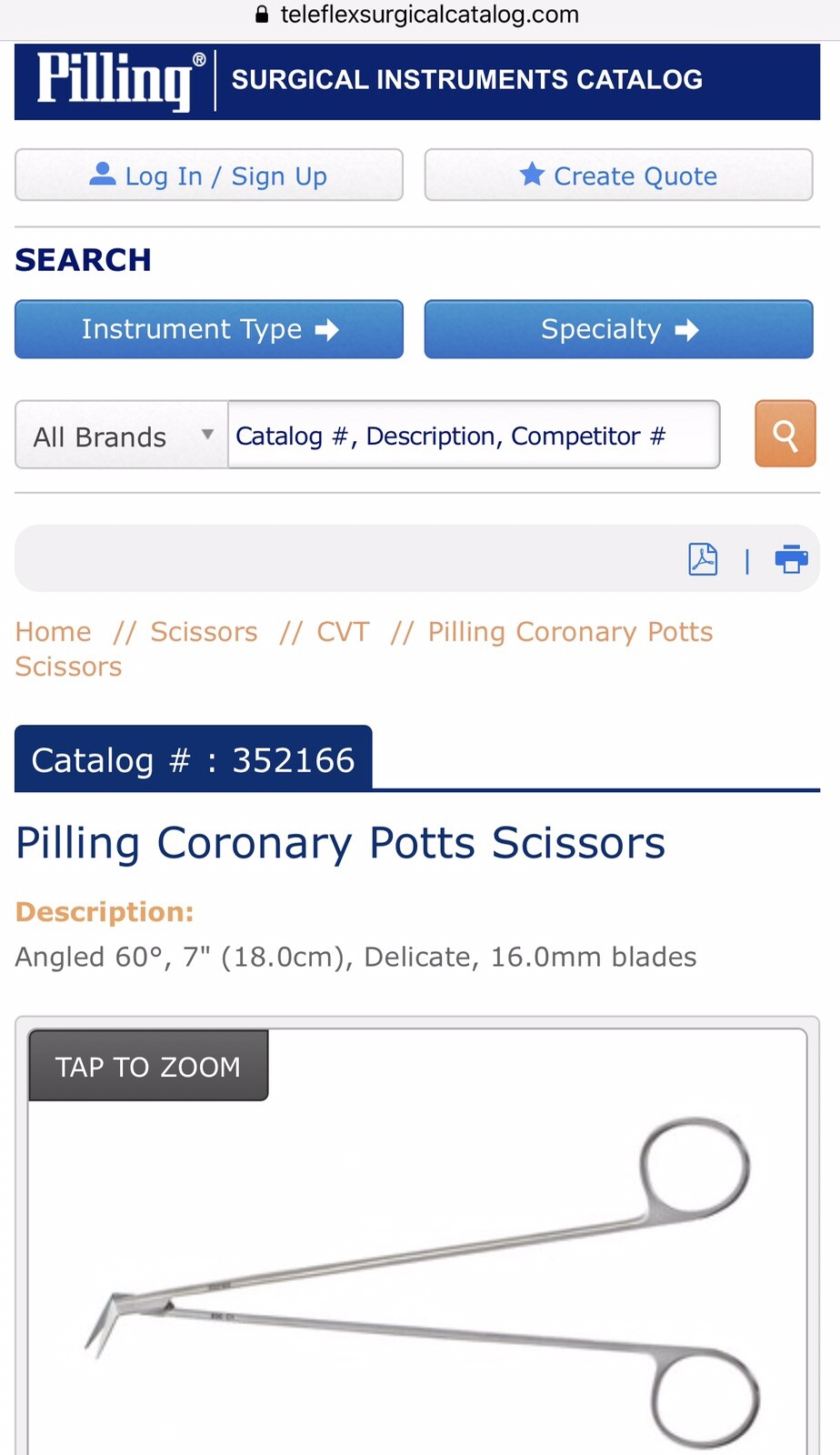 PILLING 352166 Pilling Coronary Potts Scissors Angled 60° 16mm Blades 7 ...