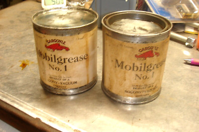 2 Vintage Antique Gargoyle Advertising 1930s Mobiloil Mobil Oil Can ...