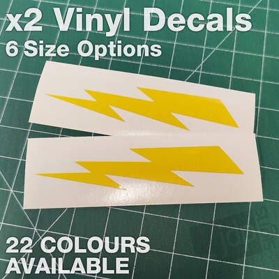 x2 LIGHTNING BOLTS DECALS - LIGHTNING BOLTS - VINYL STICKERS - 6 SIZE ...