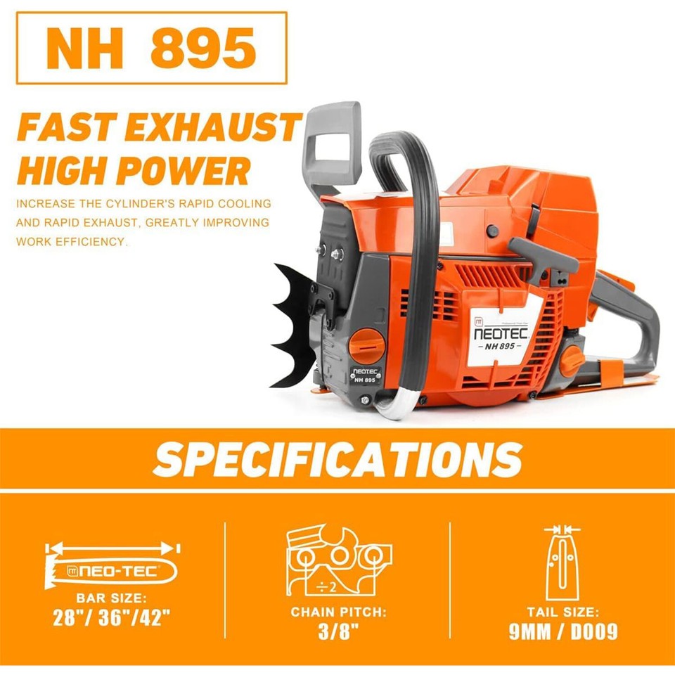 94cc Chainsaw Gas Power Head Compatible with Husqvarna 394XP 395XP ...