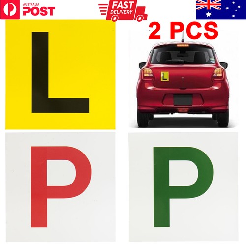 2pcs Learner Driver Plate GREEN P RED P Magnetic Plate Car Licence AU ...