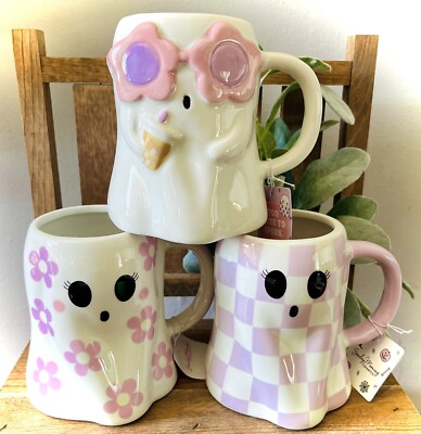 New SET Sunday Morning Daisy Checker Sunglass Boba Ghost Mug Set ...