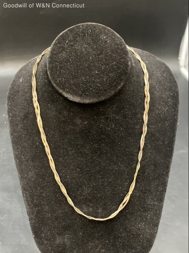 14K Tri Color Braided Necklace 7.58g | eBay