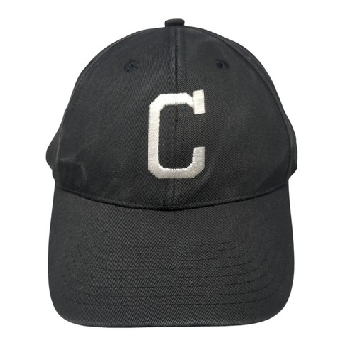 Letter C Strapback Hat Black One Size Adjustable Embroidered Solid TCK ...