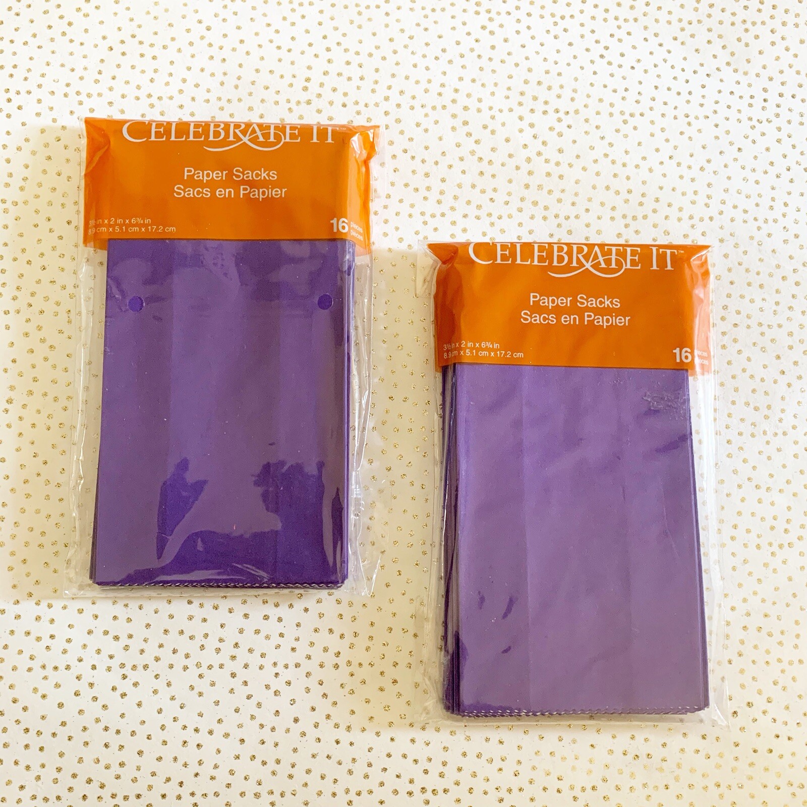 Lot Of 32 (2 Packages of 16) Purple Paper Packs Party Gift Bags By ...