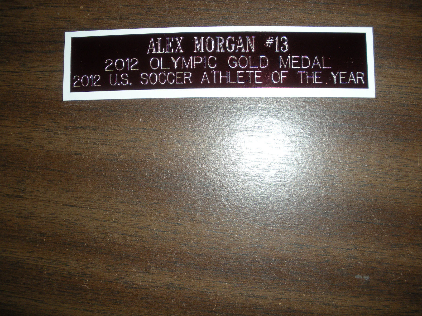 ALEX MORGAN (SOCCER) NAMEPLATE FOR SIGNED BALL CASE/JERSEY CASE/PHOTO ...