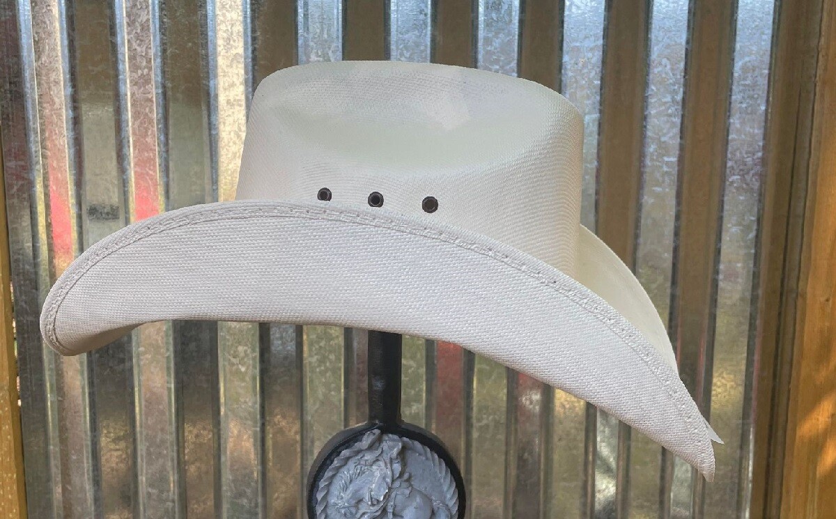 Cowboy STOMPER Hat - Western CANVAS STRAW - 4" Brim Rodeo, River, Brad ...