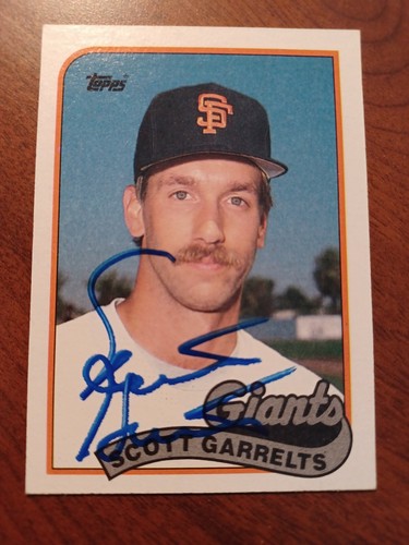 SCOTT GARRELTS 1989 Topps # 703 autographed signed baseball card GIANTS ...
