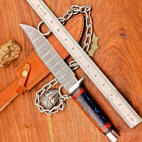 CUSTOM Handmade DAMASCUS STEEL KNIFE Hunting Knife Bowie KNIFE W/SHEATH ...