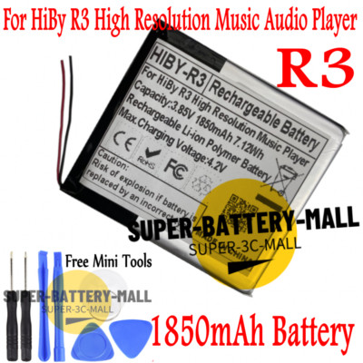 1850mAh Replacement Battery HiBy R3 High Resolution Music Player ...