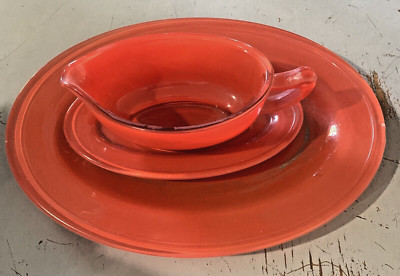 Vintage JAJ Pyrex Sprayware Red Gravy Boat Jug and Saucer 1960s | eBay