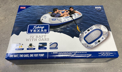 Tubing Texas 72” Raft W/ 2 Oars, One Pump - HEB- BRAND NEW SEALED | eBay