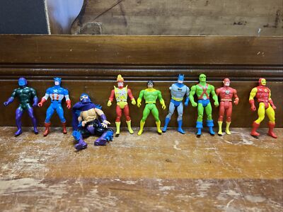 Marvel & DC Antique Action Figures Set of 9 | eBay