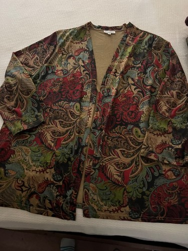 North Style Women's Size 3X paisley print in fall colors open cardigan ...