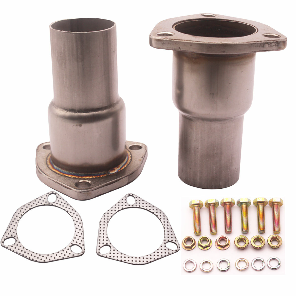 304 SS HEADER EXHAUST COLLECTOR KIT 2.5" 63mm INLET 2" 50mm OUTLET ...