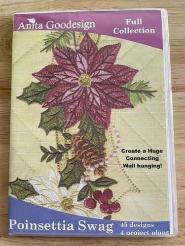 Poinsettia Swag Anita Goodesign Embroidery Machine Design CD 68AGHD ...