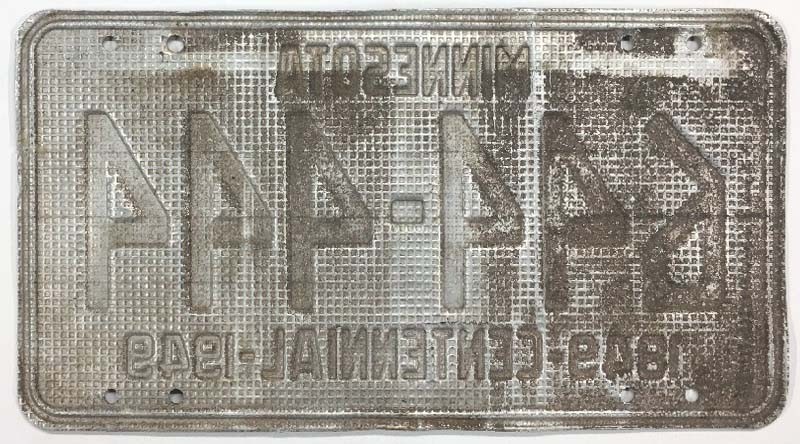 Vintage Minnesota 1949 Centennial Waffle License Plate 644 444 ...
