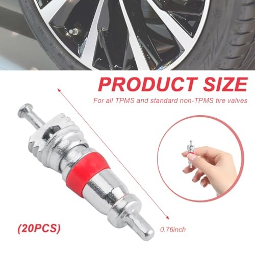 20 PCS Tire Valve Core, Premium TPMS Safe Vehicle Tyre Valve Cores Tool ...