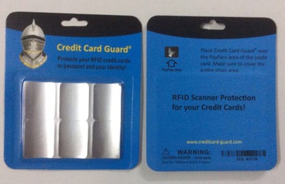 Credit Card Guard - Pack of 6- Blocks RFID Scanners and Protects your ...