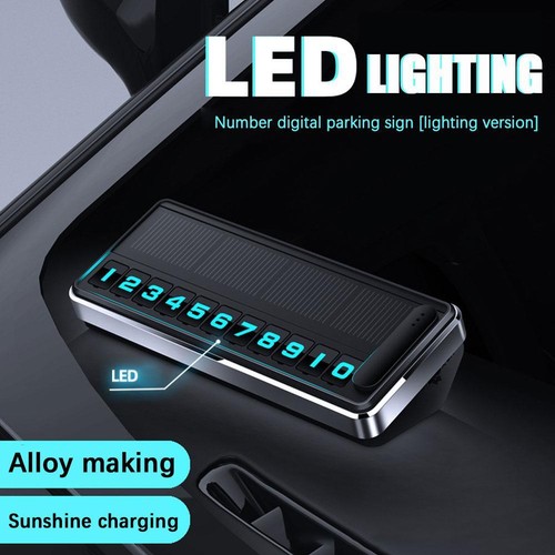 Solar Car Phone Number Plate Led Lighting Temporary Parking Card Hidden ...