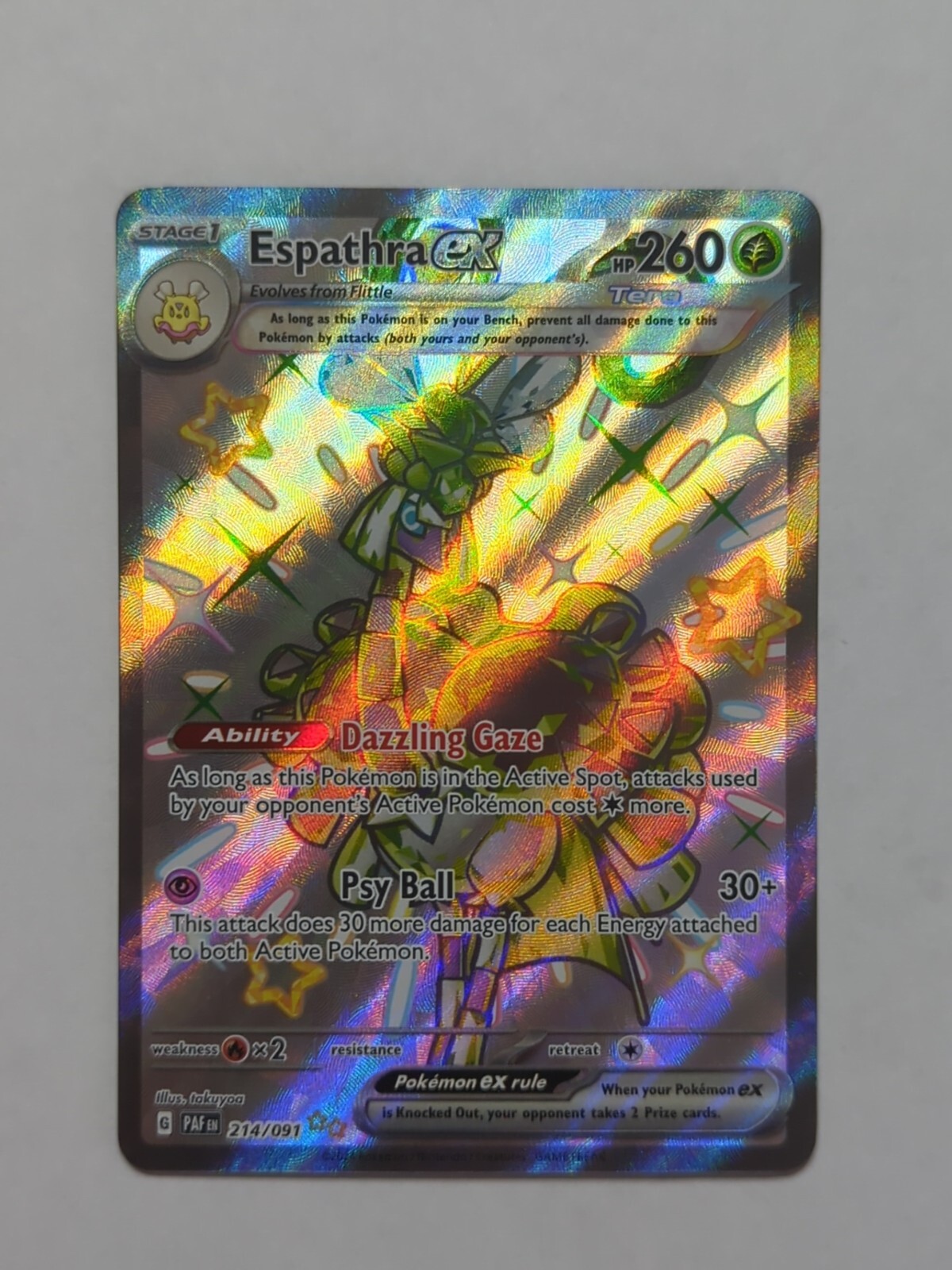 Pokémon TCG Shiny Espathra ex 214/091 Paldean Fates PAF Holo Shiny ...