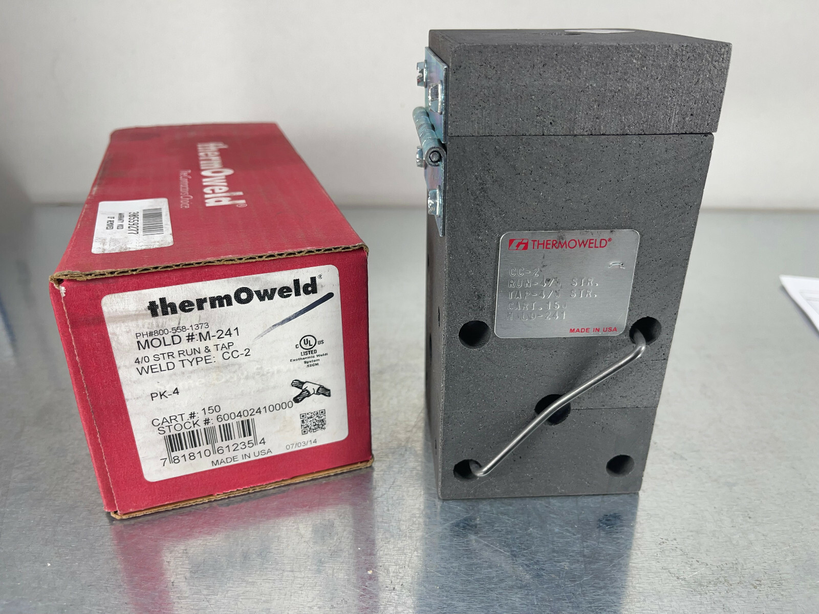 Thermoweld M-241 Mold 4/0 Straight Run & Tap Graphite | eBay