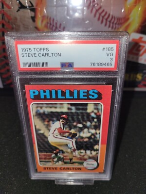 1975 Topps #185 Steve Carlton Philadelphia Phillies HOF PSA 3 VG | eBay