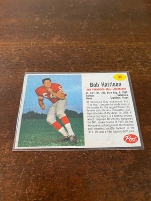 1962 Post - Bob Harrison #95 (RC) - HAND CUT - FREE SHIPPING | eBay