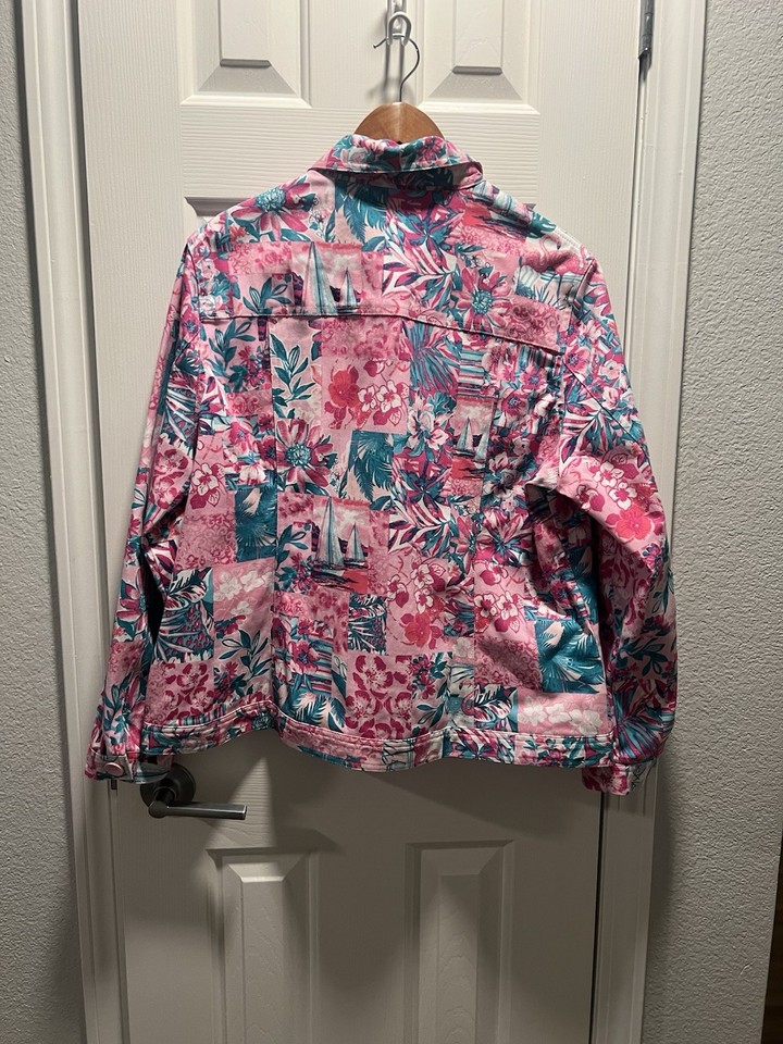 Drapers And Damon's Women's Coastal P ink Jacket Size XL 100% Cotton | eBay