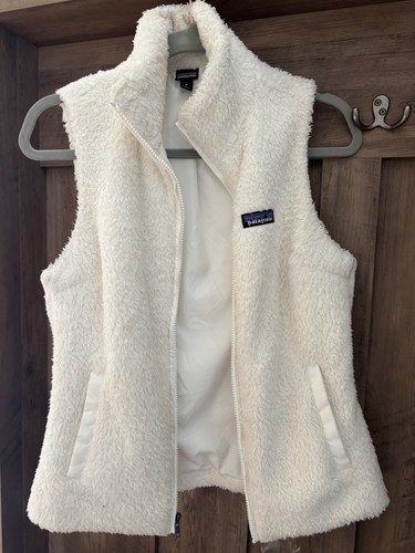 Patagonia Women’s Los Gatos White Fleece Vest Size Medium Fuzzy Sherpa ...
