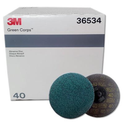 3M 36534 Green Corps Roloc Abrasive Disc (40 Grit, 3", 25 Pcs) | eBay