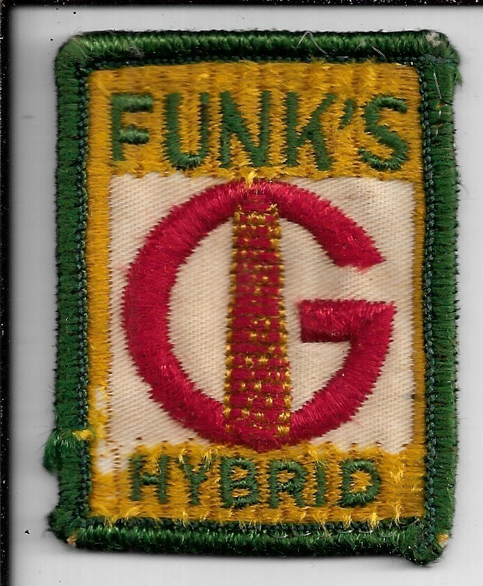 Vintage FUNK'S HYBRIDE Embroidered Patch, 2" X 2 1/2", White, Yellow ...