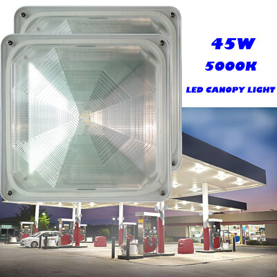 2X45W LED Canopy Light 5700K Drop lens Gas Station Petrol Convenience ...