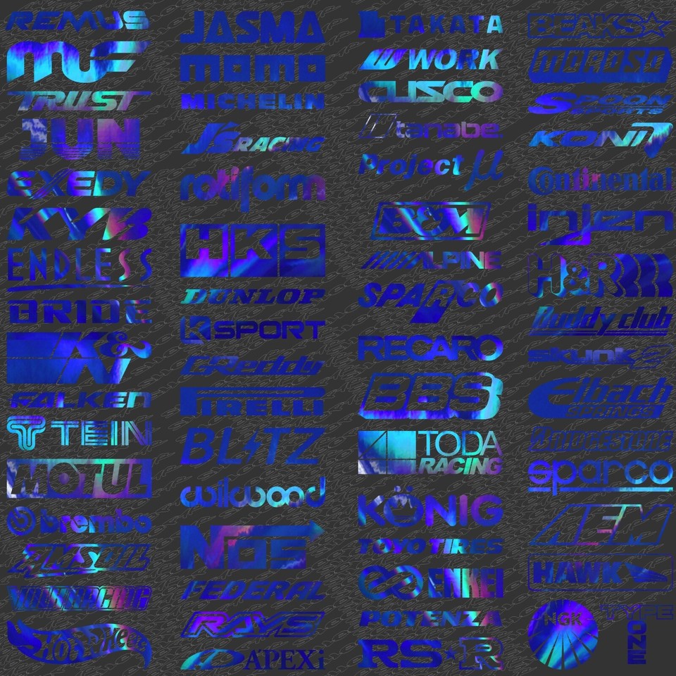 Automotive Sponsor Logos Random Decals Stickers Pack Oil Slick colors ...