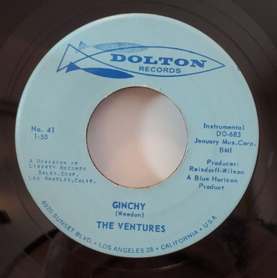 Ventures GINCHY / LULLABY OF THE LEAVES (ROCK N ROLL 45) #41 PLAYS VG++ ...