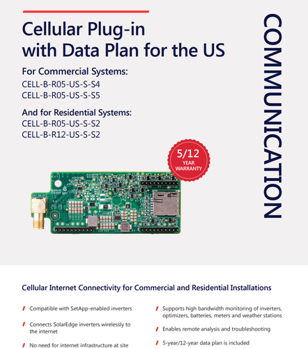 SolarEdge: SE-CELL-B-R05-US-S-S2 residential Cell monitoring SET APP ...