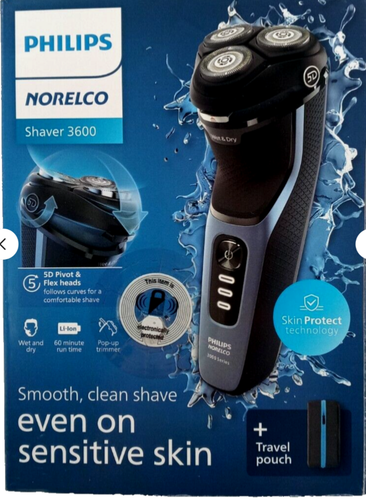 Philips Norelco Shaver 3600 Series Rechargeable Wet & Dry Electric ...