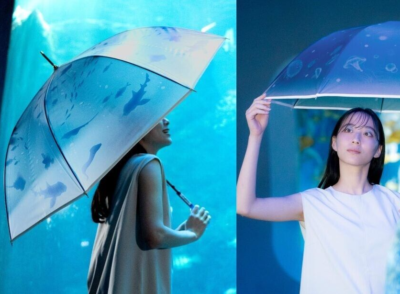 Umbrella Holds Water Man Carrying Umbrella Walks Through The Street In