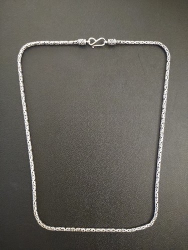 32 Grams Bali / Cut Byzantine Link Chain Solid 925 Sterling Silver 24 ...