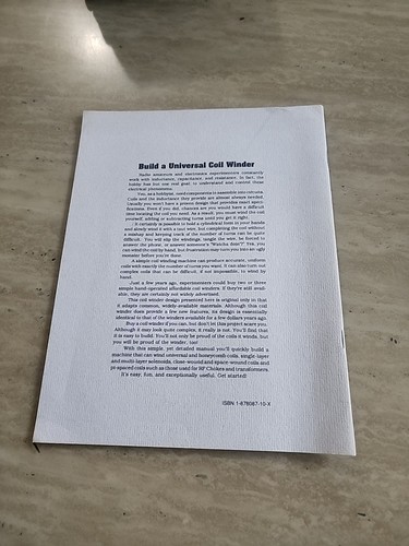 Build Universal Coil Winding Machine Book David Gingery | eBay