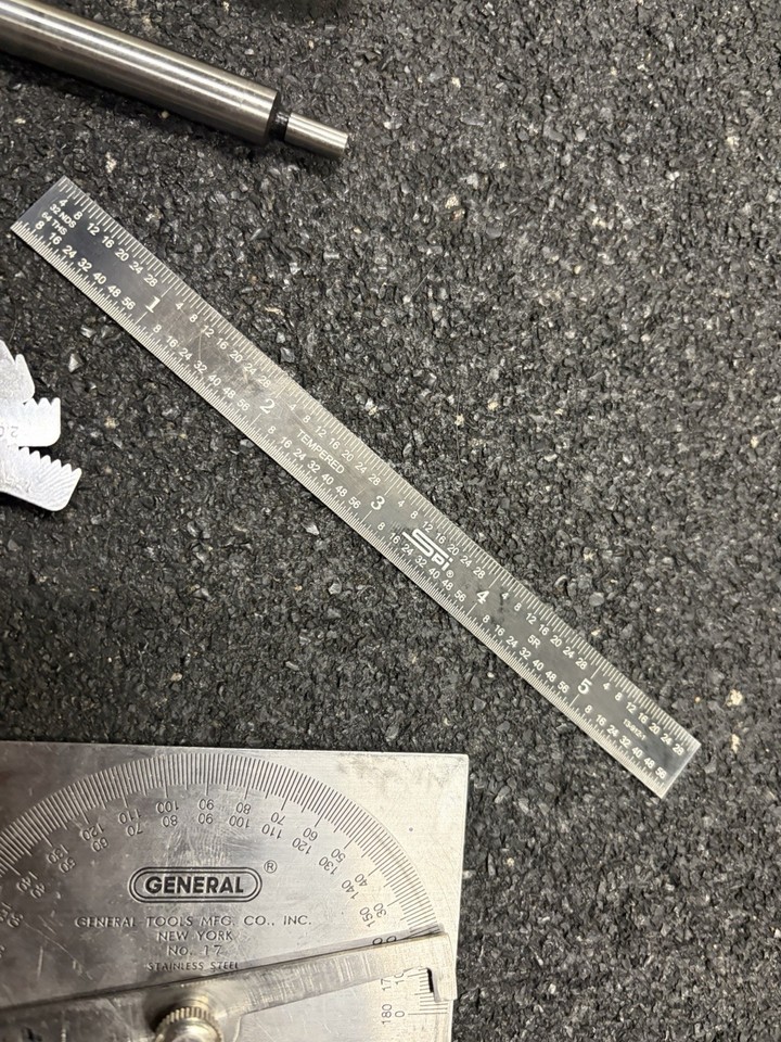 Lot of Machinist Tools,Protractor, Screw Pitch, Center Gauge, Ruler SPI ...