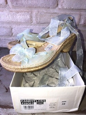 Russell & Bromley Ladies Sandals Baby Blue Fabric Size 6 UK 39 Euro NEW ...