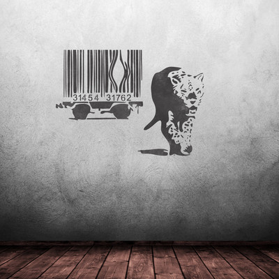 Banksy Barcode Leopard Stencil - Reusable Mylar Graffiti Art Stencil ...