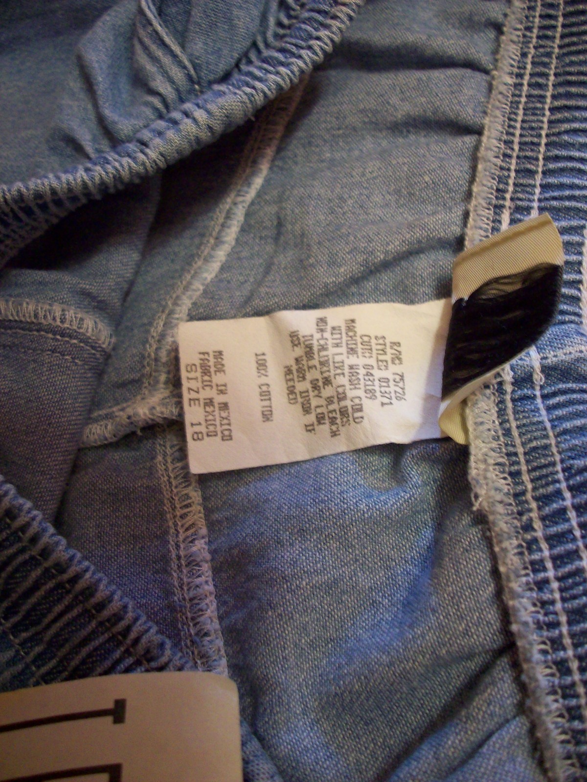 NWT Ladies 18 Soft Blue Cotton Denim Casual Pants Summer Elasticized ...