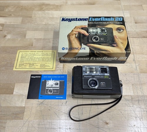 Vintage Keystone Everflash 20 Instant Camera with Original Box & Manual ...