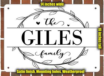 Giles Family Decorative Metal Door or Wall Plaque (Style 1) | eBay