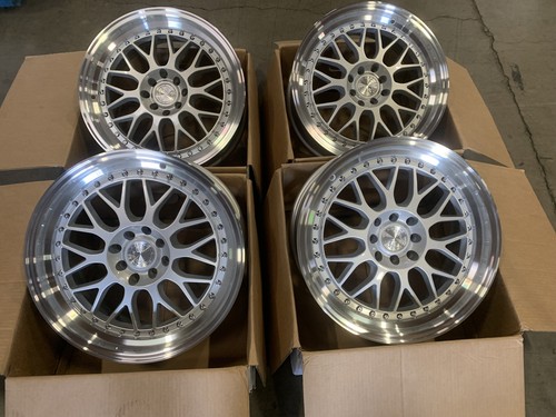 17x8 +35 Aodhan AH02 4x100,4x114.3 Silver w/Machined Lip Wheels (Used ...