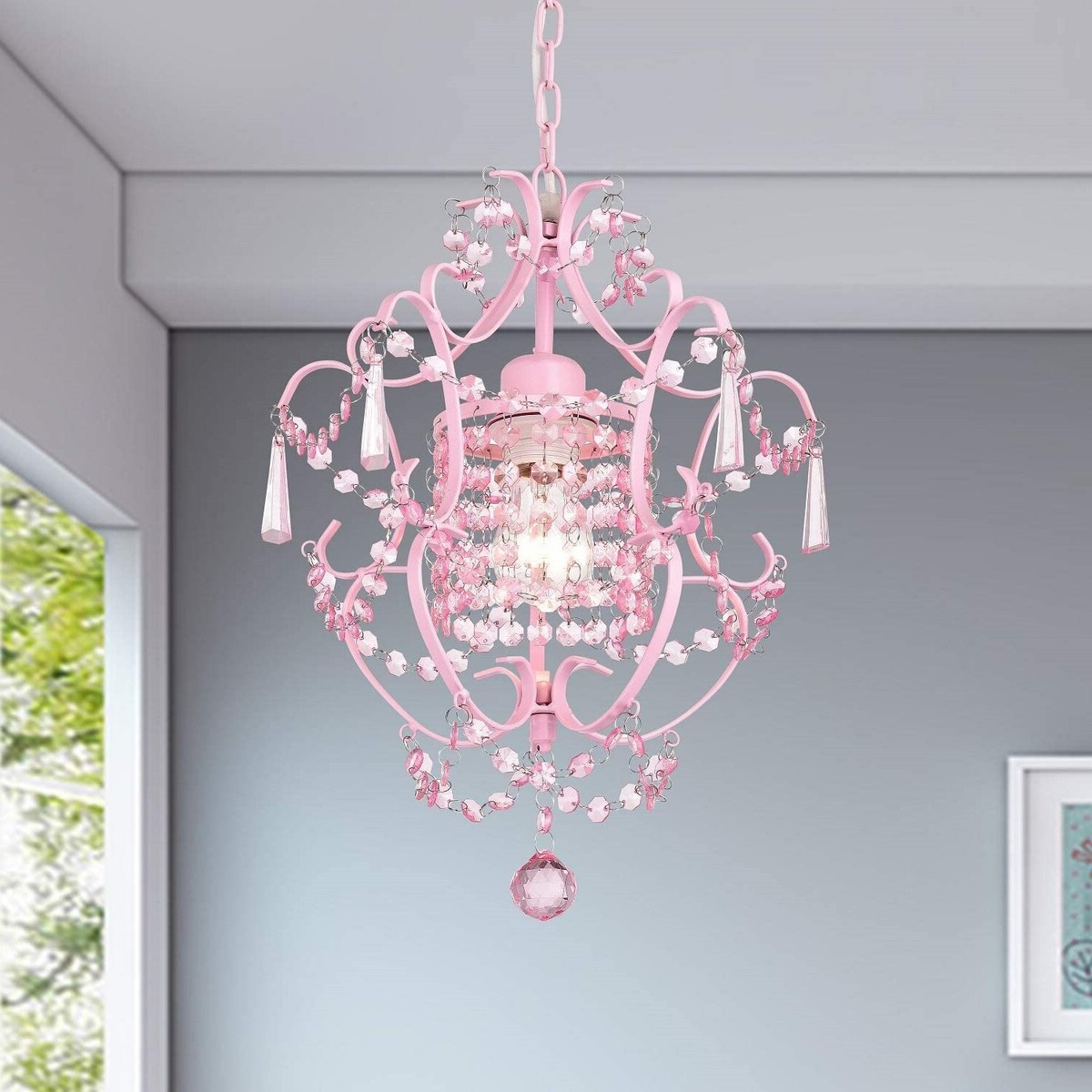 Pink Girl Pendant Lights Chandelier European Style Crystal Chandelier