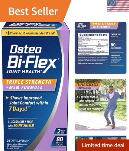 Joint Shield Triple Strength with MSM - 80 Coated Tablets for Active ...