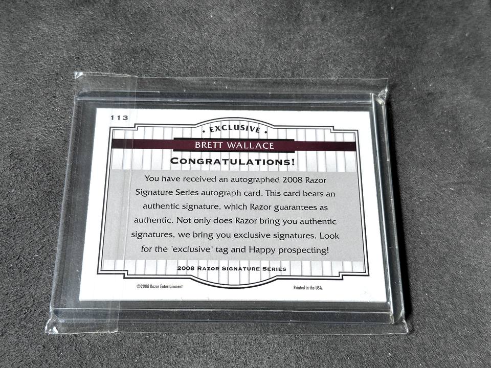 Brett Wallace 2008 Razor Signature Series Auto Autograph 238/499 | eBay